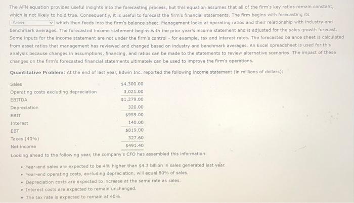 Solved The AFN equation provides useful insights into the | Chegg.com