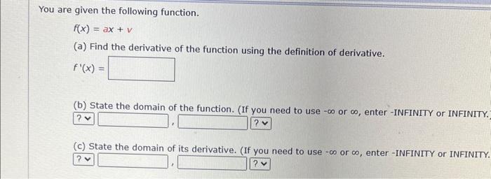 Solved You are given the following function. f(x)=41x−101 | Chegg.com