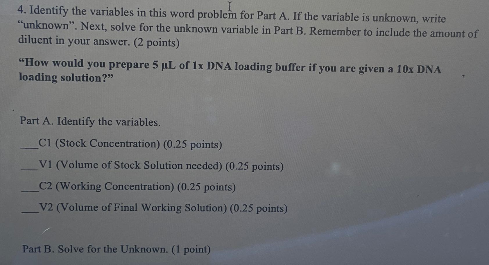 Solved Identify the variables in this word problem for Part | Chegg.com