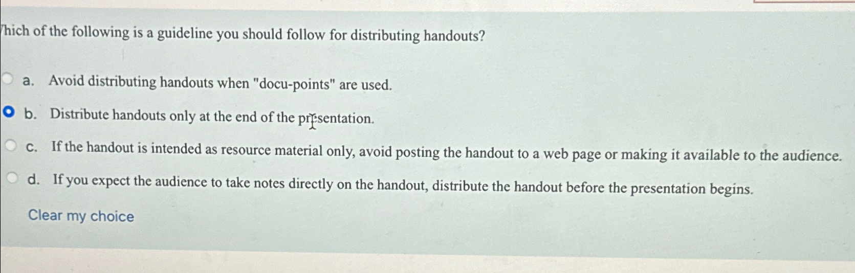 Solved Thich of the following is a guideline you should | Chegg.com