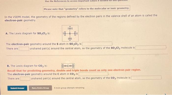Solved In the VSEPR model, the geometry of the regions | Chegg.com