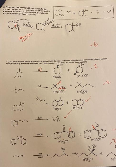 Solved 12) For each reaction below, draw the structures of | Chegg.com