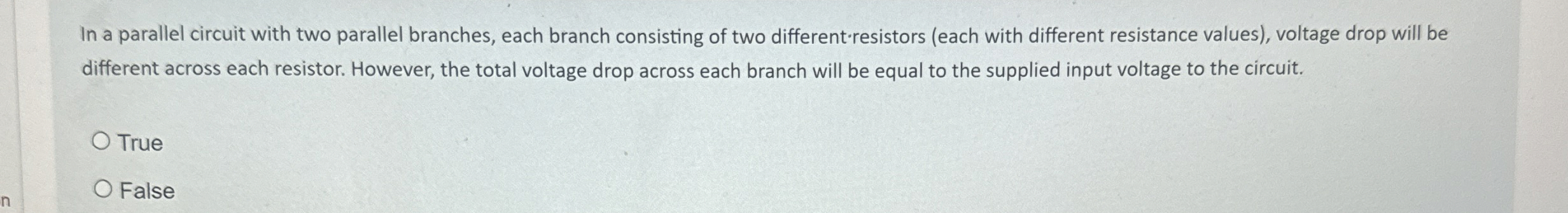 Solved In a parallel circuit with two parallel branches, | Chegg.com