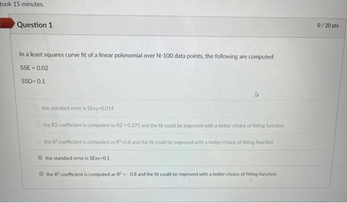 Solved In a least squares curve fit of a linear polynomial | Chegg.com