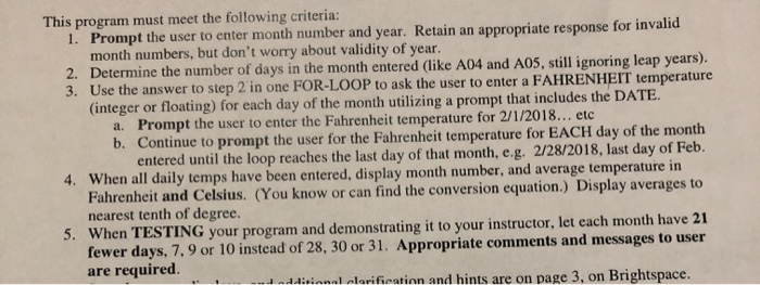 Solved This program must meet the following criteria: 1. | Chegg.com