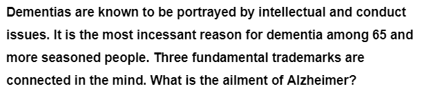 Solved Dementias are known to be portrayed by intellectual | Chegg.com
