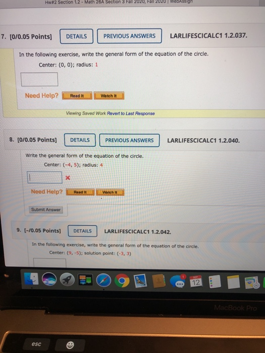Solved Hw#2 Section 1.2 - Math 26A Section 3 Fall 2020, Fall | Chegg.com