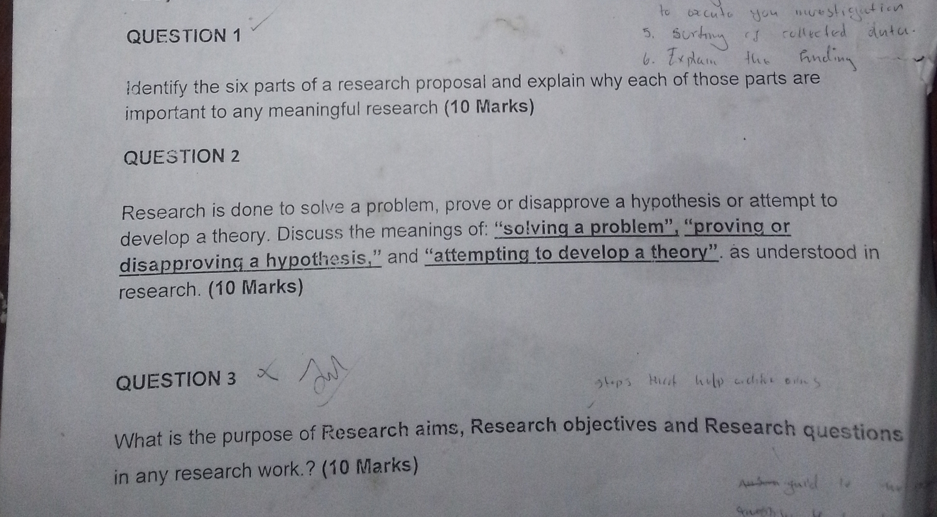 Solved QUESTION 1identify the six parts of a research | Chegg.com