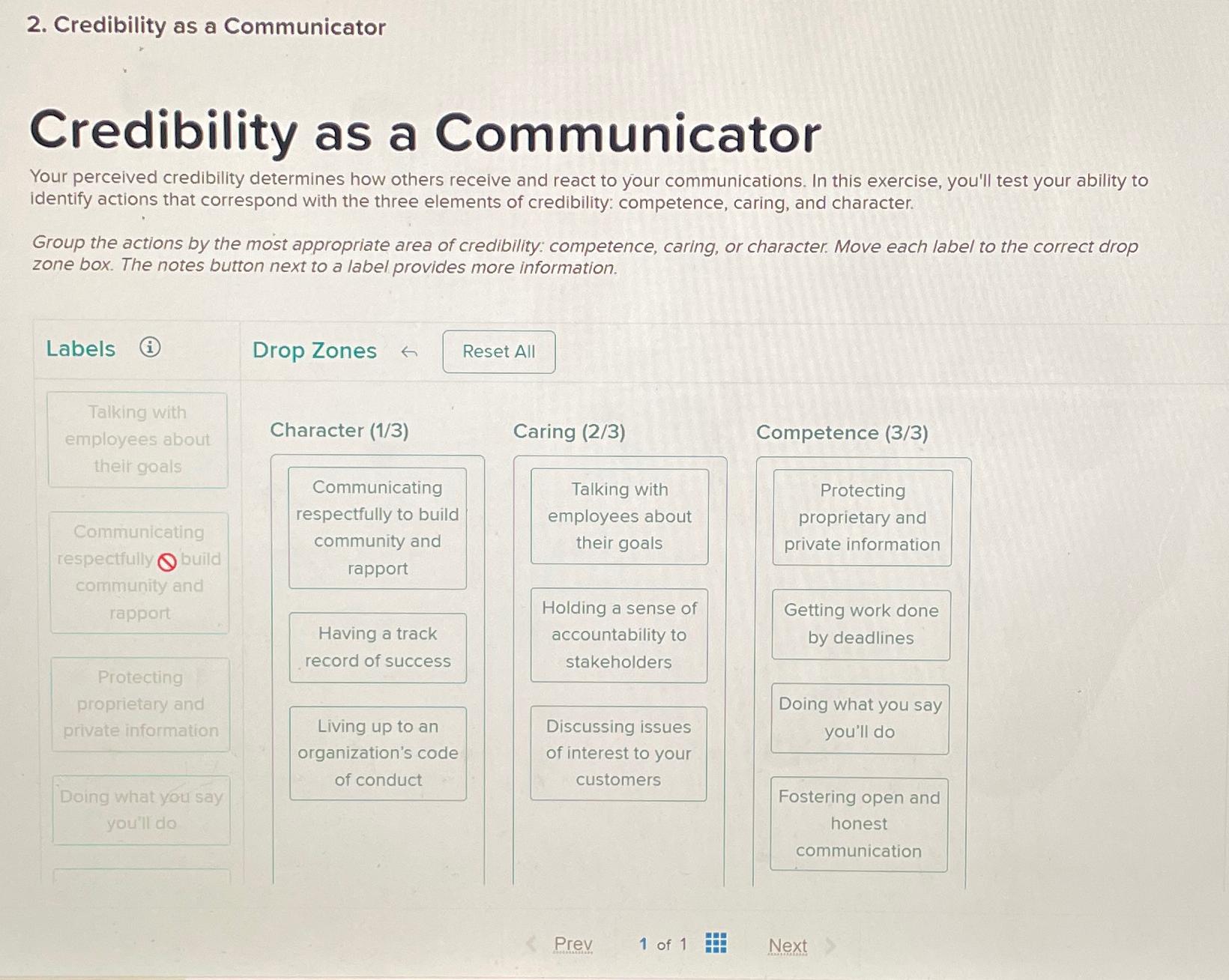 Solved Credibility as a CommunicatorCredibility as a | Chegg.com