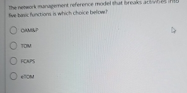 Solved The network management reference model that breaks | Chegg.com