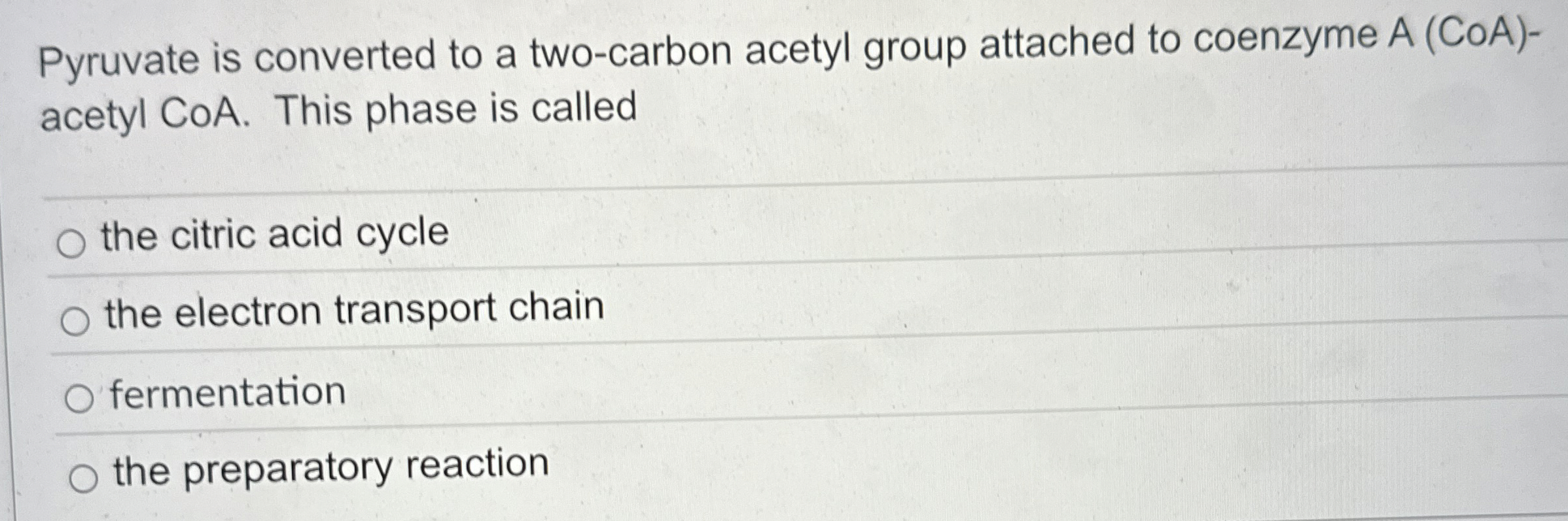 Solved Pyruvate is converted to a two-carbon acetyl group | Chegg.com