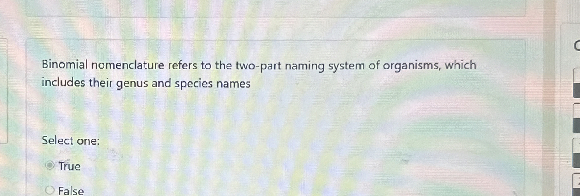 Solved Binomial nomenclature refers to the two-part naming | Chegg.com