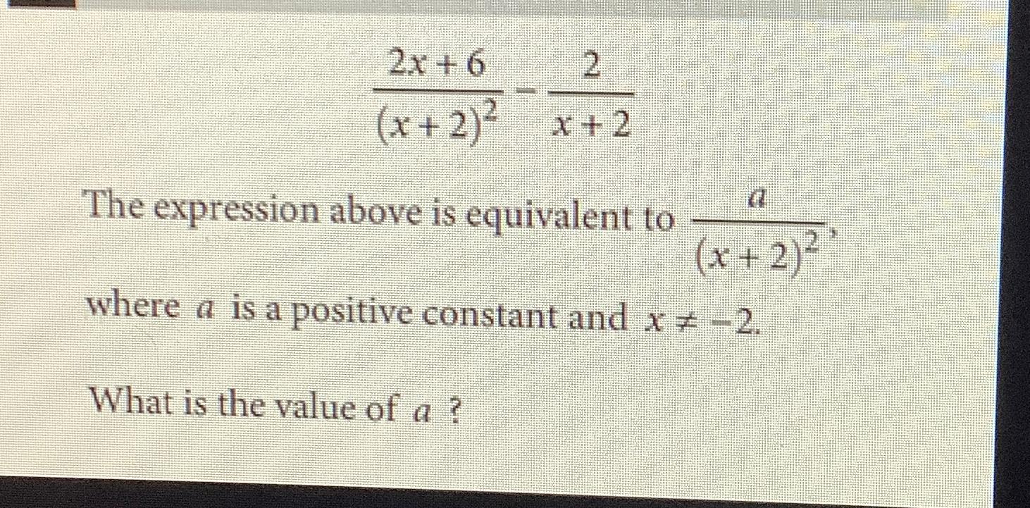 Solved 2x+6(x+2)2-2x+2The expression above is equivalent to | Chegg.com