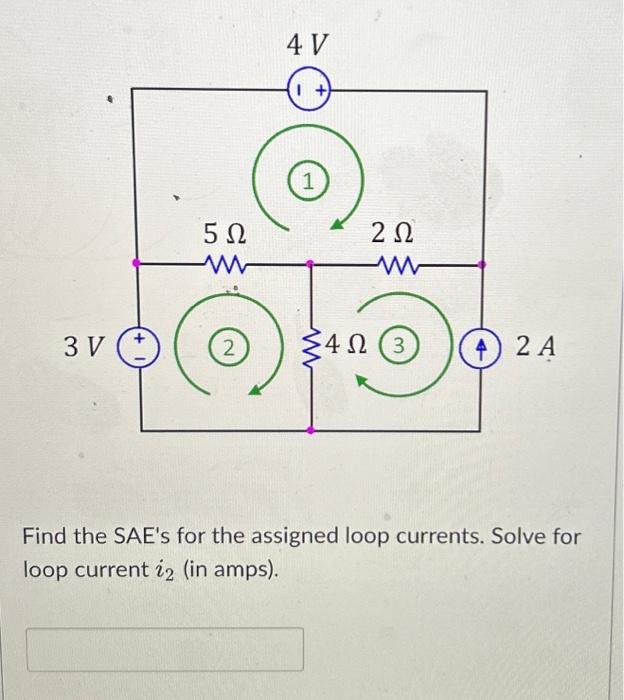 Solved Find the SAE's for the assigned loop currents. Solve | Chegg.com