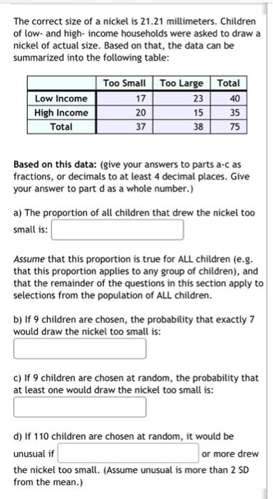 Solved The correct size of a nickel is 21.21 millimeters. | Chegg.com