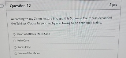 Solved Question 123 ﻿ptsAccording to my Zoom lecture in | Chegg.com