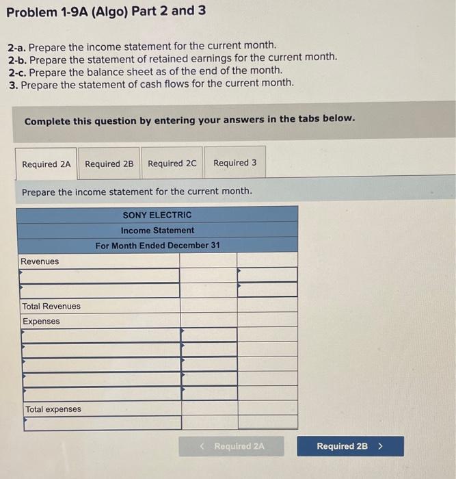 Solved Problem 1-9A (Algo) Analyzing transactions and | Chegg.com