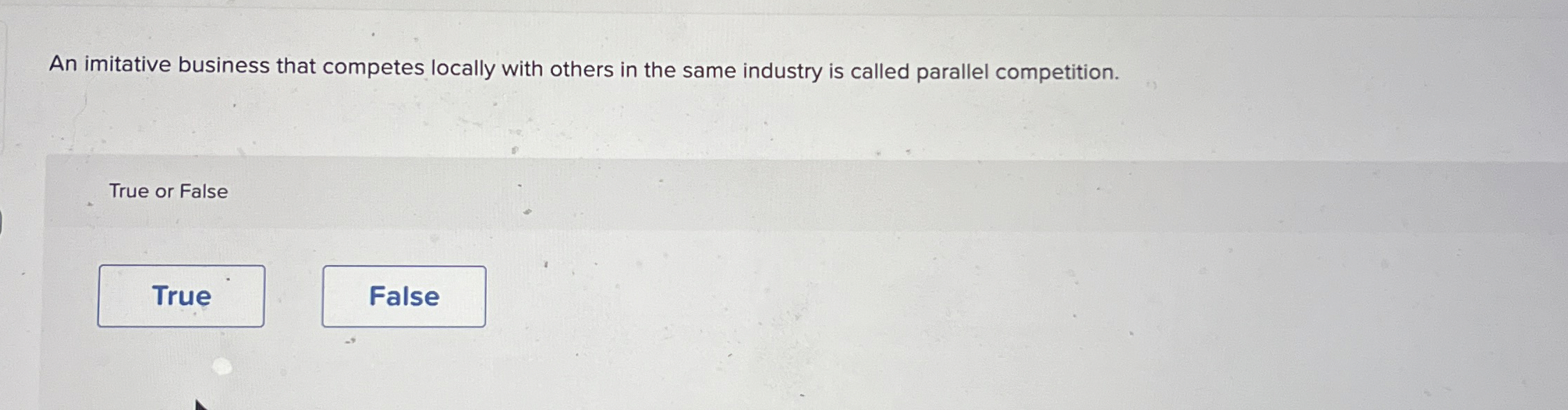 Solved An imitative business that competes locally with | Chegg.com