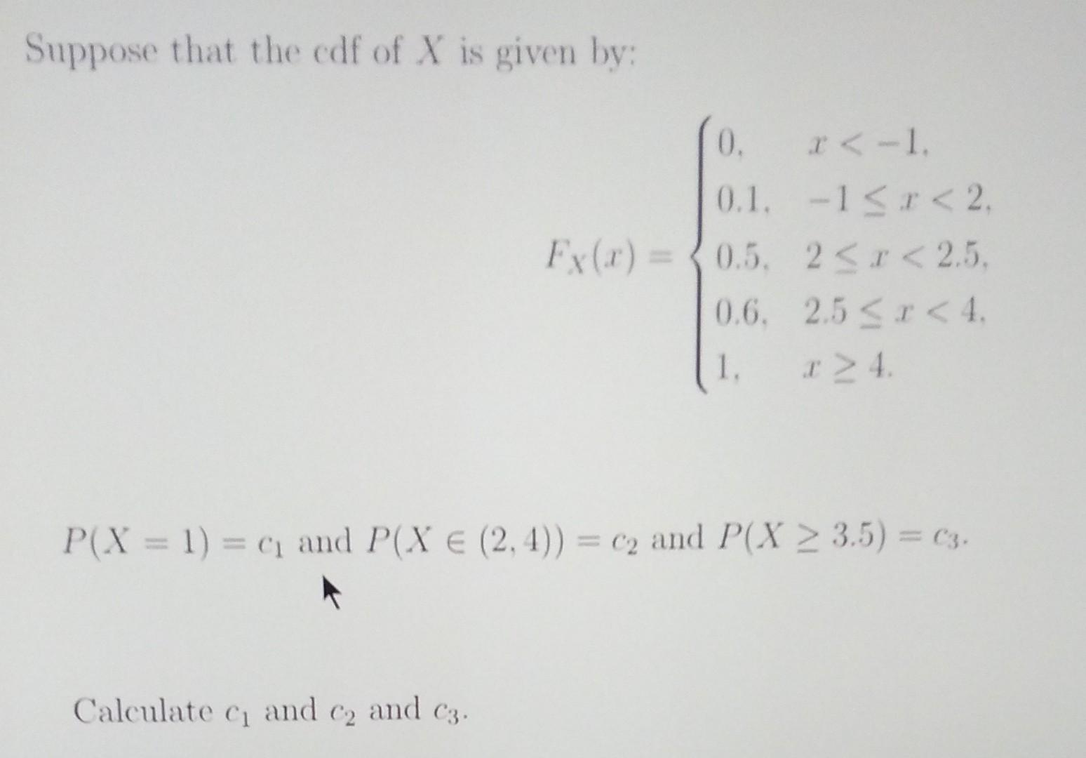 Solved Suppose that the cdf of X is given by: 0. x