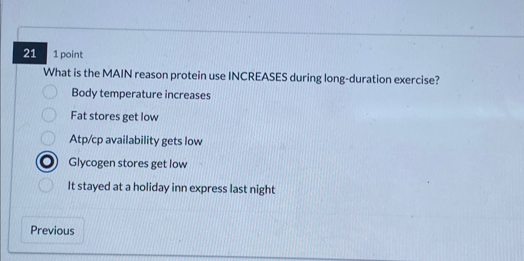 Solved 211 ﻿pointWhat is the MAIN reason protein use | Chegg.com