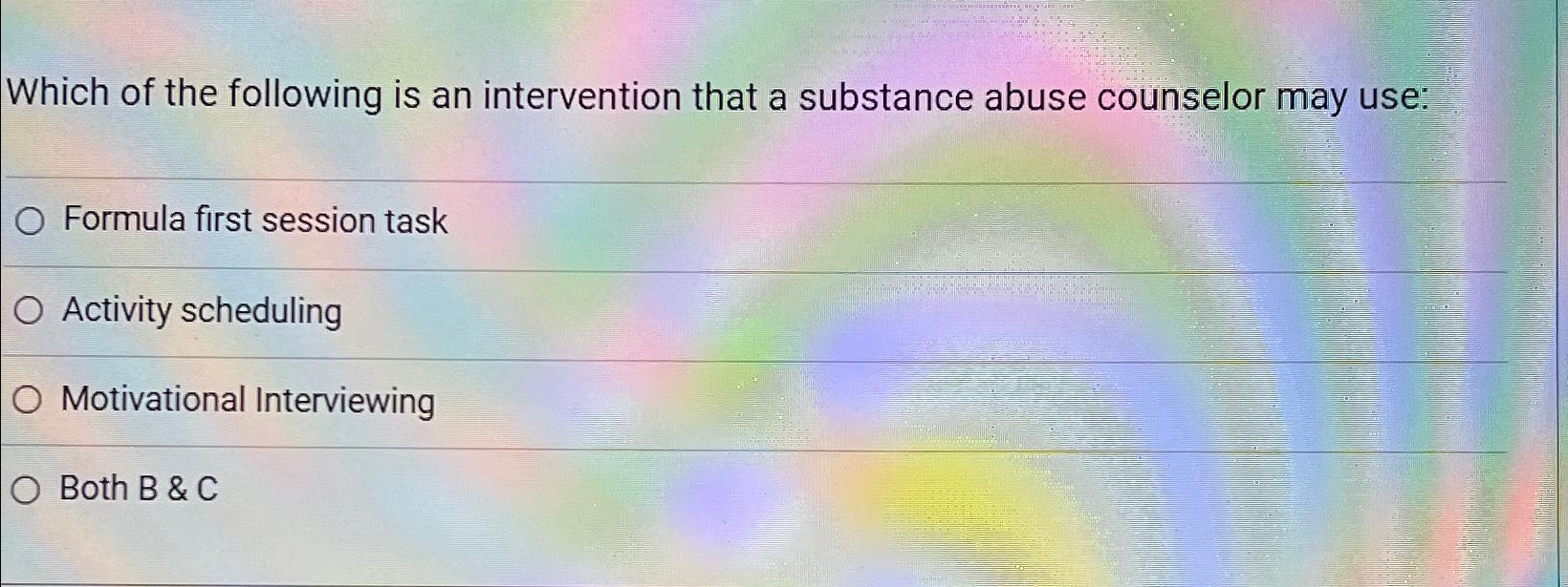Solved Which of the following is an intervention that a | Chegg.com