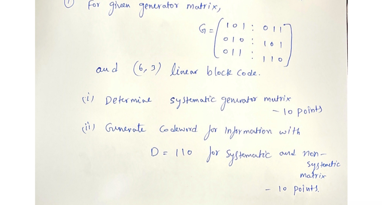 Solved For given generator | Chegg.com