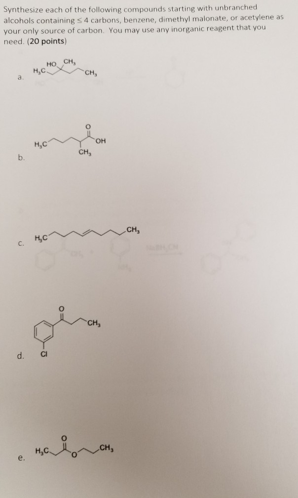Solved Synthesize each of the following compounds starting | Chegg.com