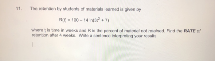 Solved 11. The retention by students of materials learned is | Chegg.com