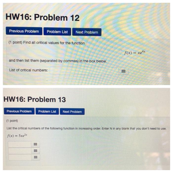 Solved HW16: Problem 12 Previous Problem Problem List Next | Chegg.com Solved HW16: Problem 12 Previous Problem Problem List Next | Chegg.com