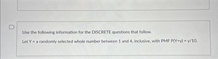 Solved Use the following information for the DISCRETE | Chegg.com