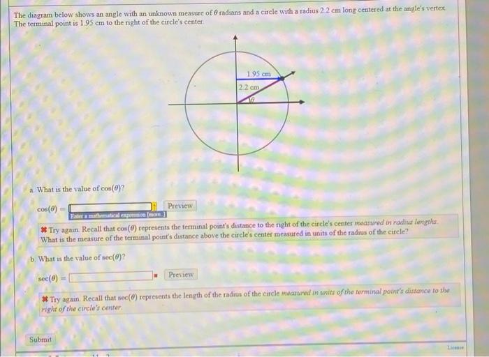 Solved The diagram below shows an angle with an unknown | Chegg.com