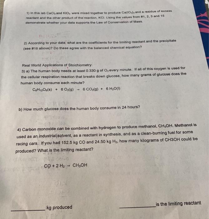 Solved Stoichiometry: A Precipitation Reaction and Limiting | Chegg.com