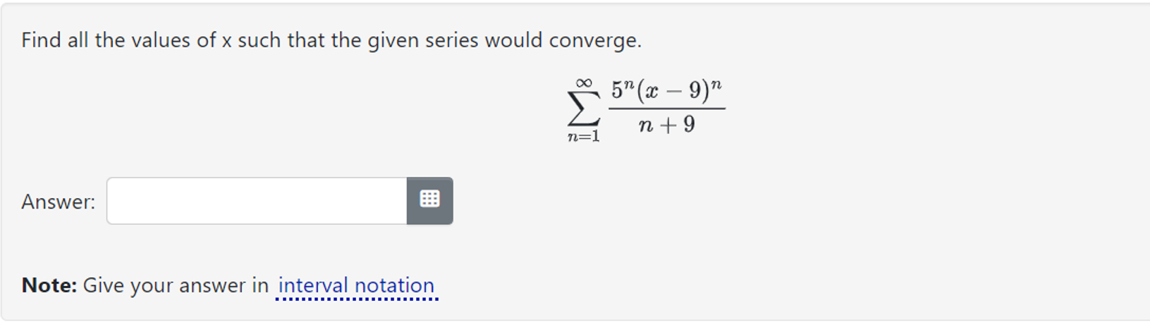 Solved Find all the values of x ﻿such that the given series | Chegg.com