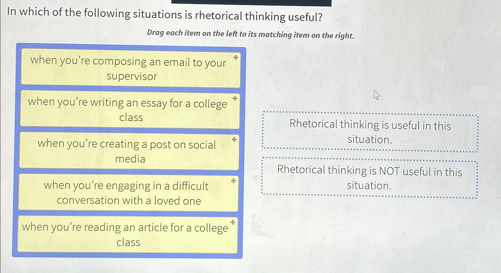 Solved In which of the following situations is rhetorical | Chegg.com
