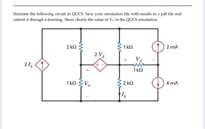 Simulate the following circuit in QUCS. Save your | Chegg.com