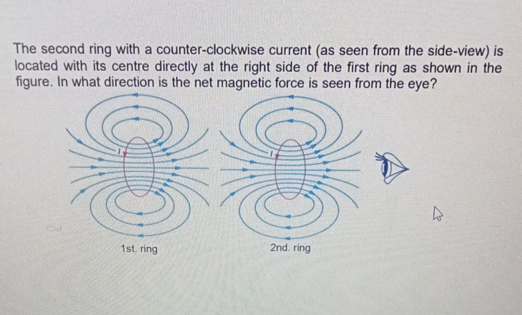 Solved The second ring with a counter-clockwise current (as | Chegg.com