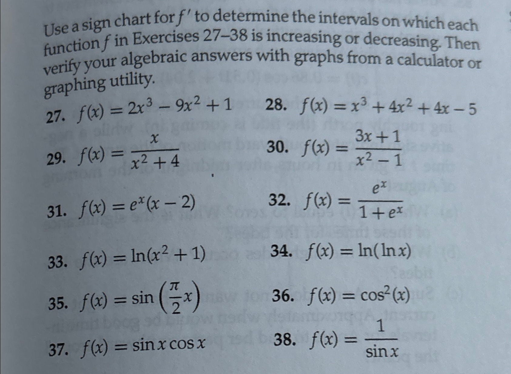 Solved Use a sign chart for f' ﻿to determine the intervals | Chegg.com