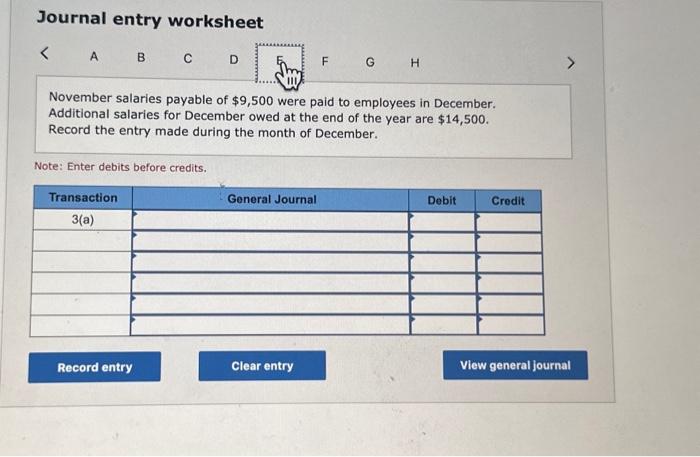 Solved Journal entry worksheet November salaries payable of | Chegg.com
