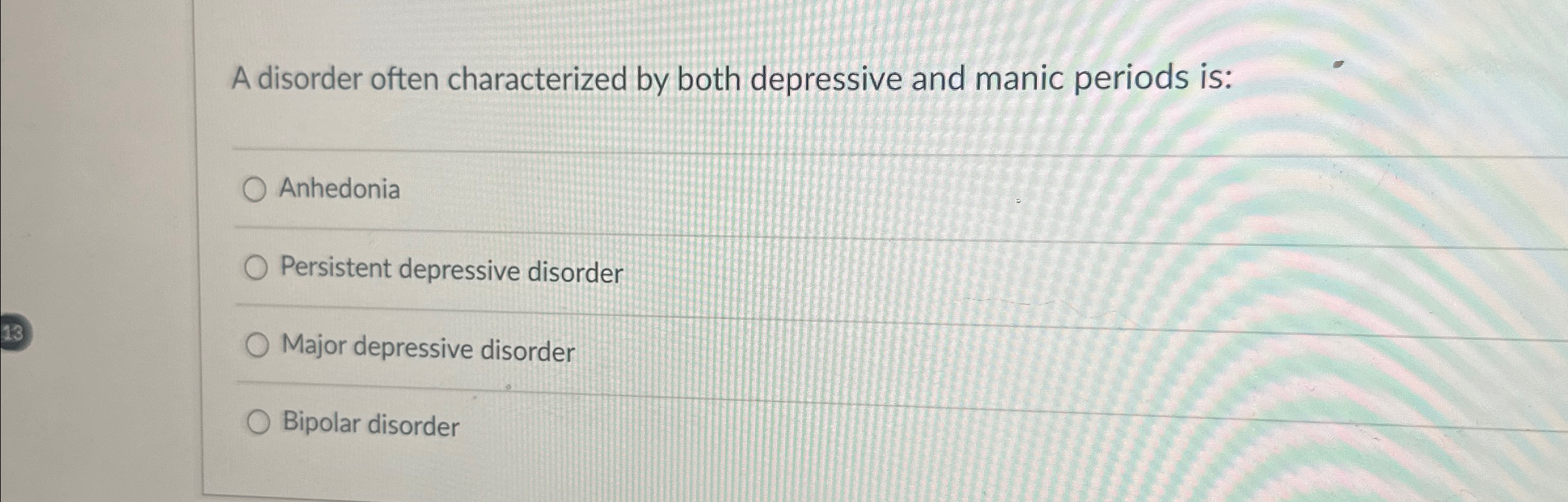 Solved A disorder often characterized by both depressive and | Chegg.com