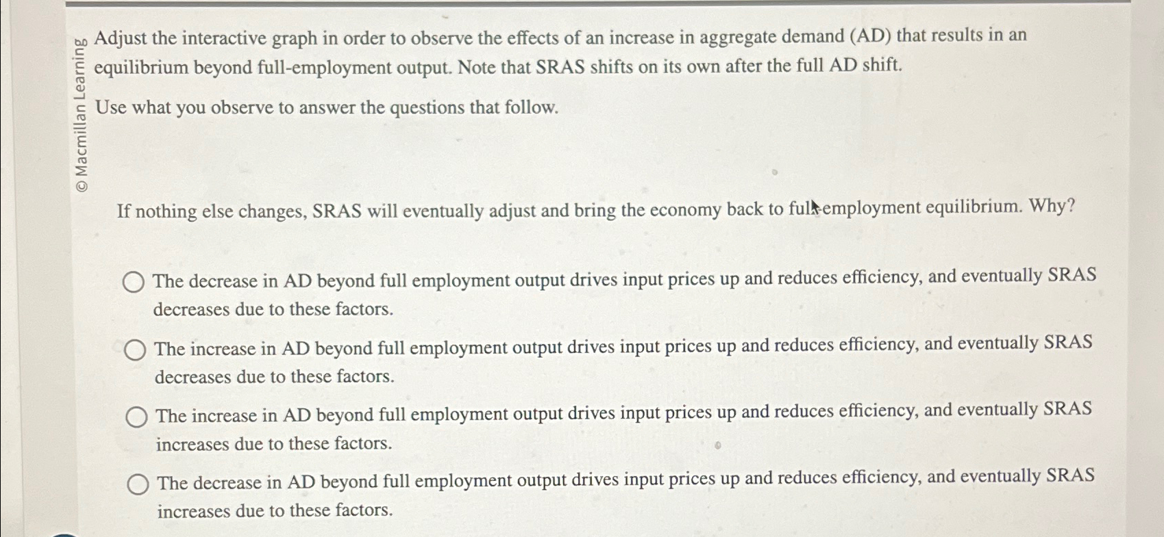 Solved ox Adjust the interactive graph in order to observe | Chegg.com