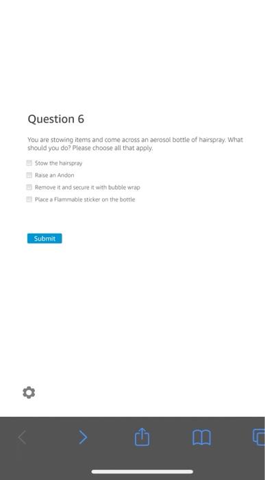 Solved Question 6 You are stowing items and come across an | Chegg.com