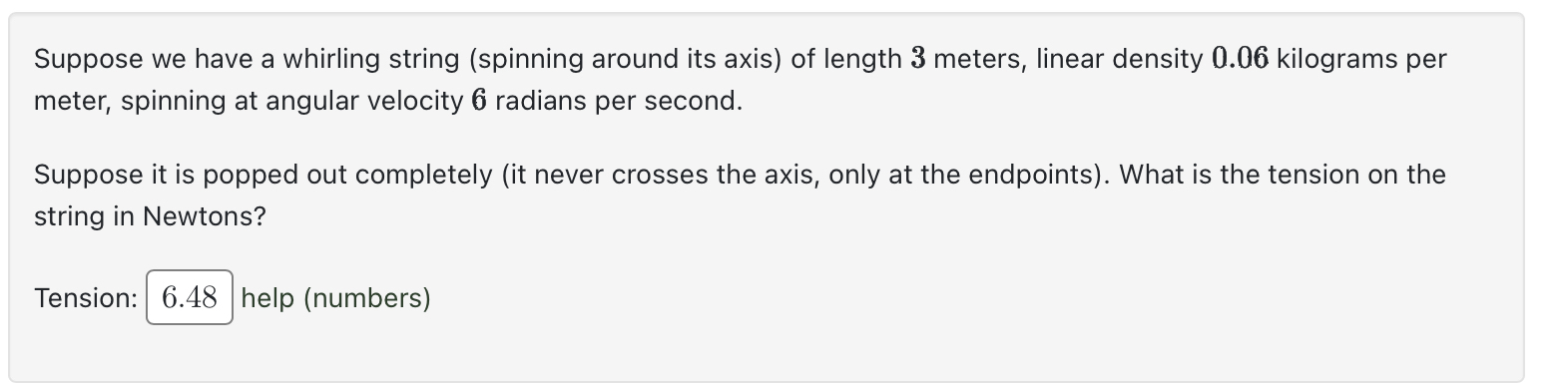 Solved Suppose we have a whirling string (spinning around | Chegg.com