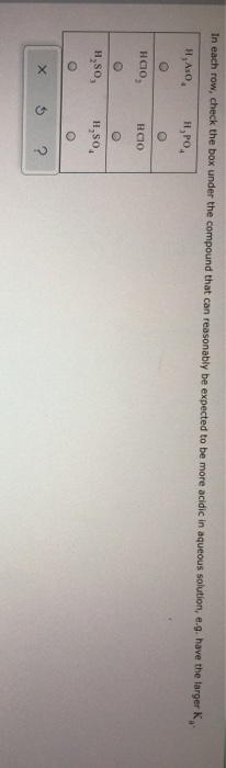 Solved In each row, check the box under the compound that | Chegg.com