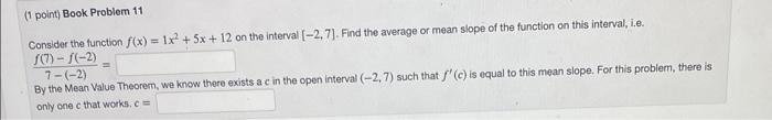 Solved Consider the function f(x)=1x2+5x+12 on the interval | Chegg.com