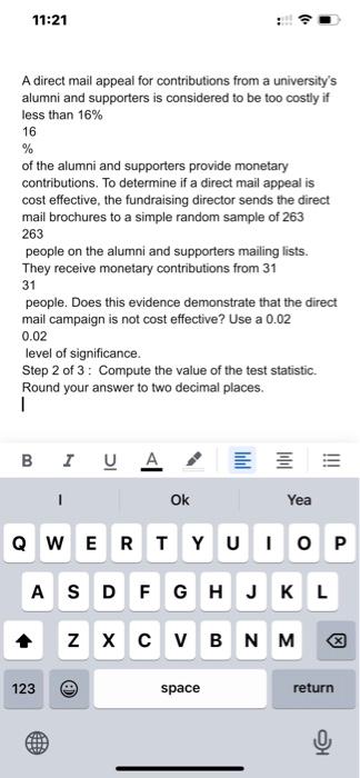 Solved A direct mail appeal for contributions from a | Chegg.com