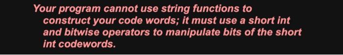 Solved Your Program Cannot Use String Functions To Construct 6142