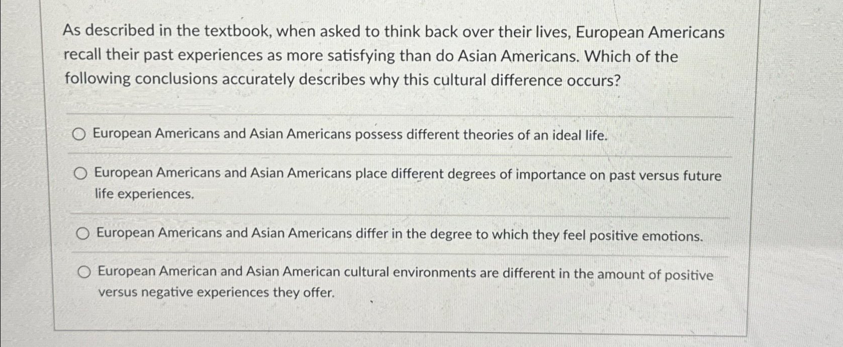 Solved As described in the textbook, when asked to think | Chegg.com