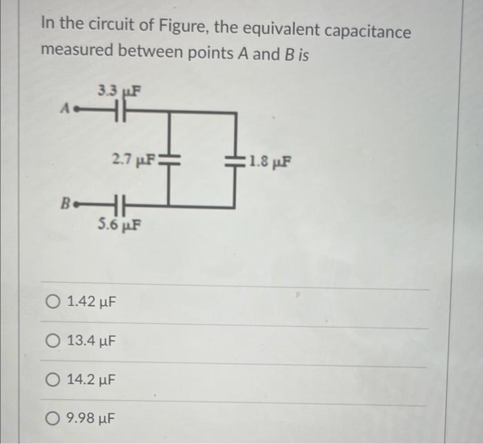 Solved In the circuit of Figure, the equivalent capacitance | Chegg.com