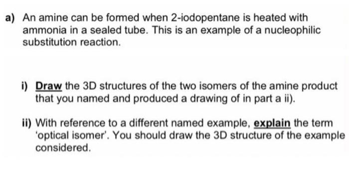 Solved An amine can be formed when 2-iodopentane is heated | Chegg.com