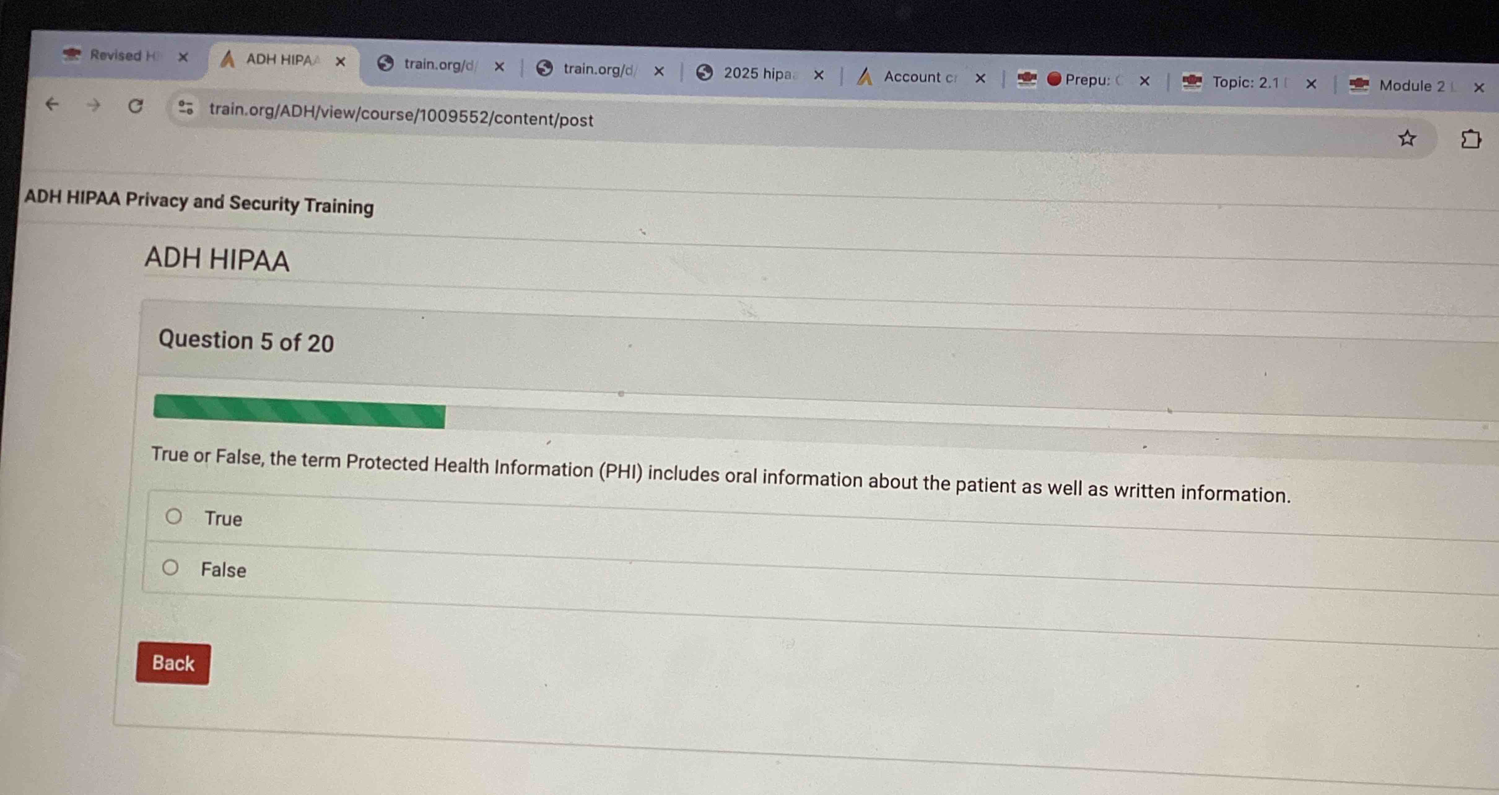Solved True or False, the term Protected Health Information | Chegg.com